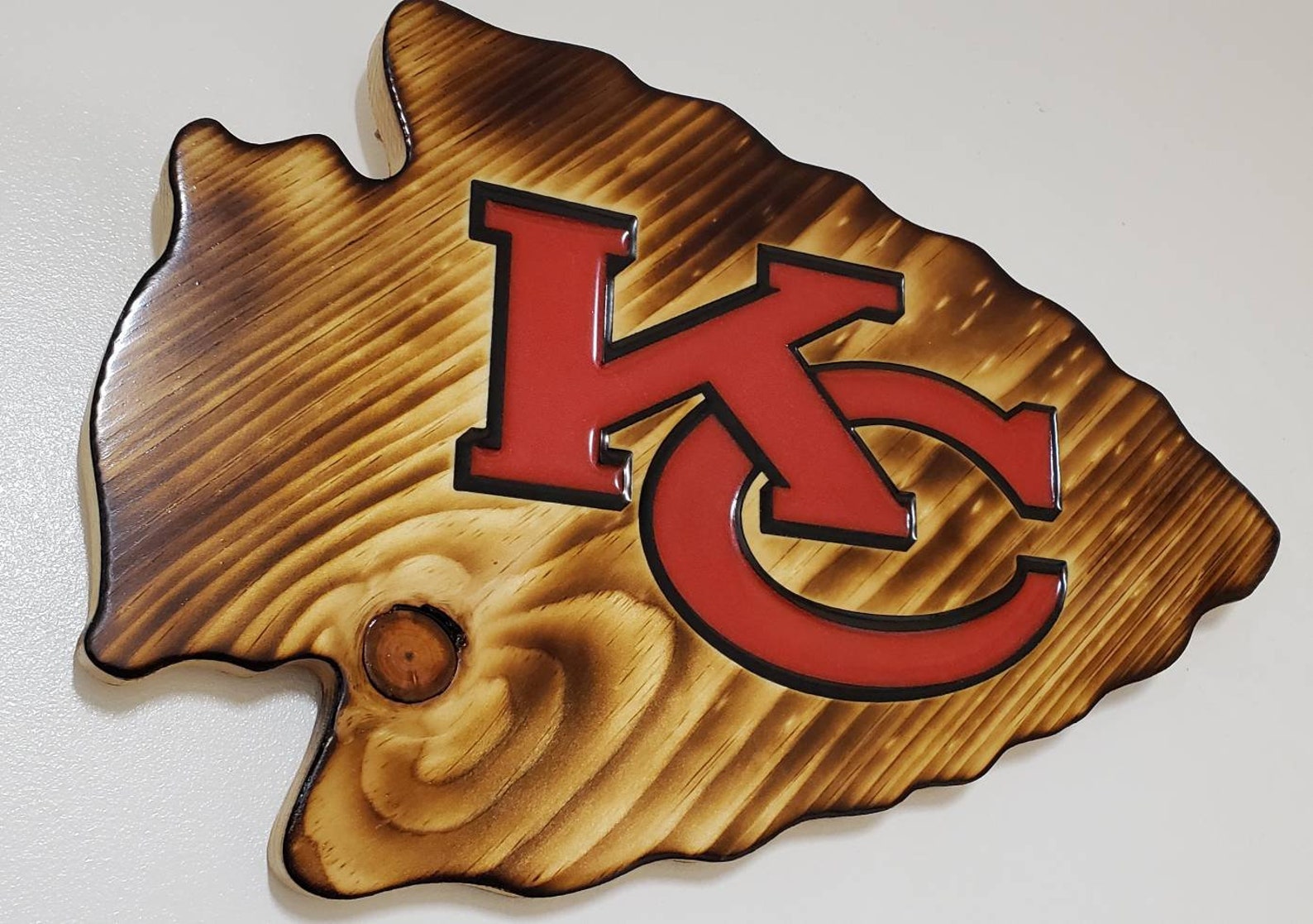 KC Arrowhead Wooden Logo Sign Large Size 13.5W X 8.5T - Etsy