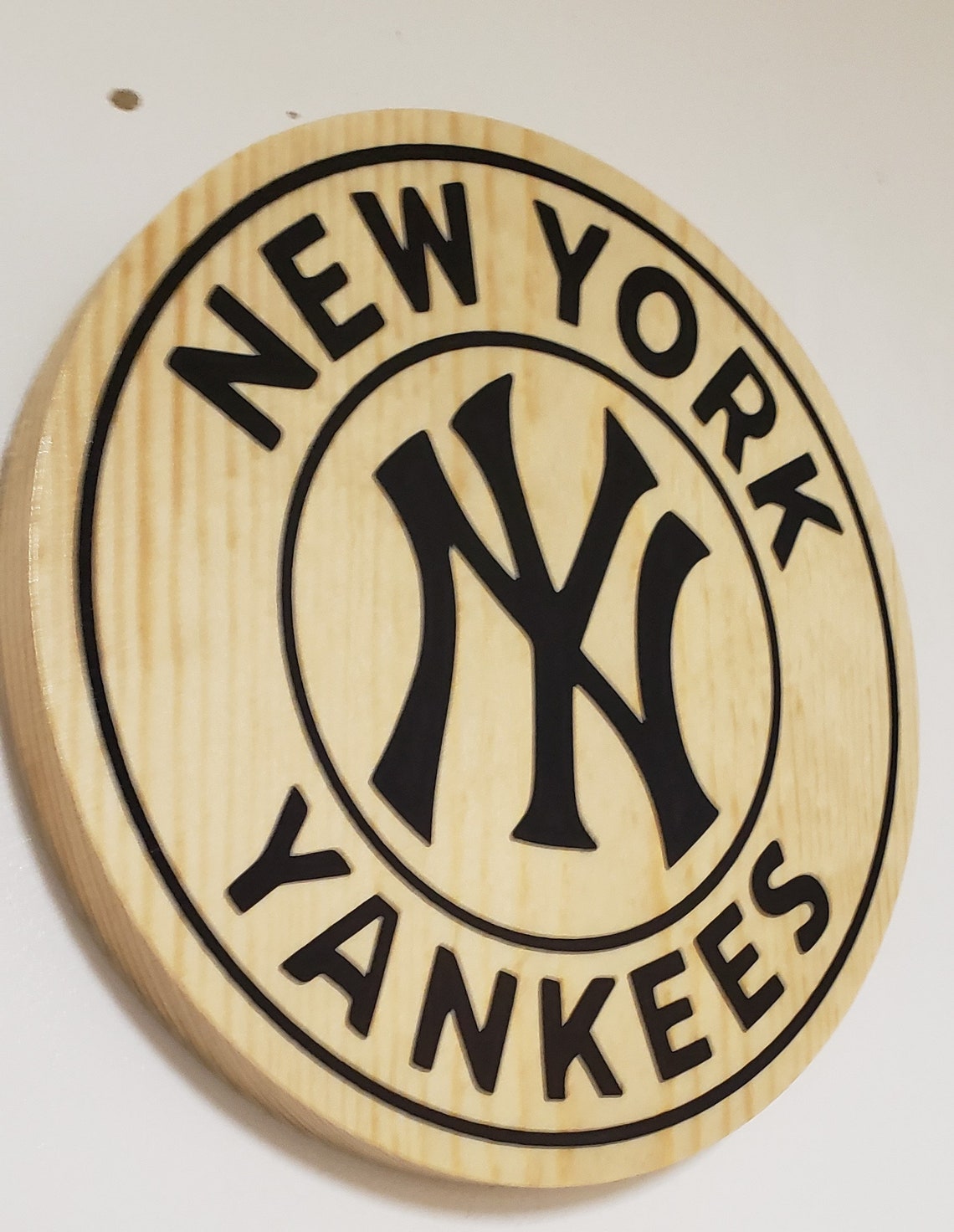 New York Yankees Wooden Logo - Etsy