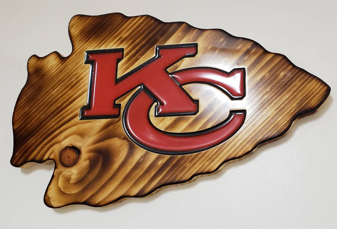 KC Arrowhead Wooden Logo Sign Large Size 13.5W X 8.5T - Etsy