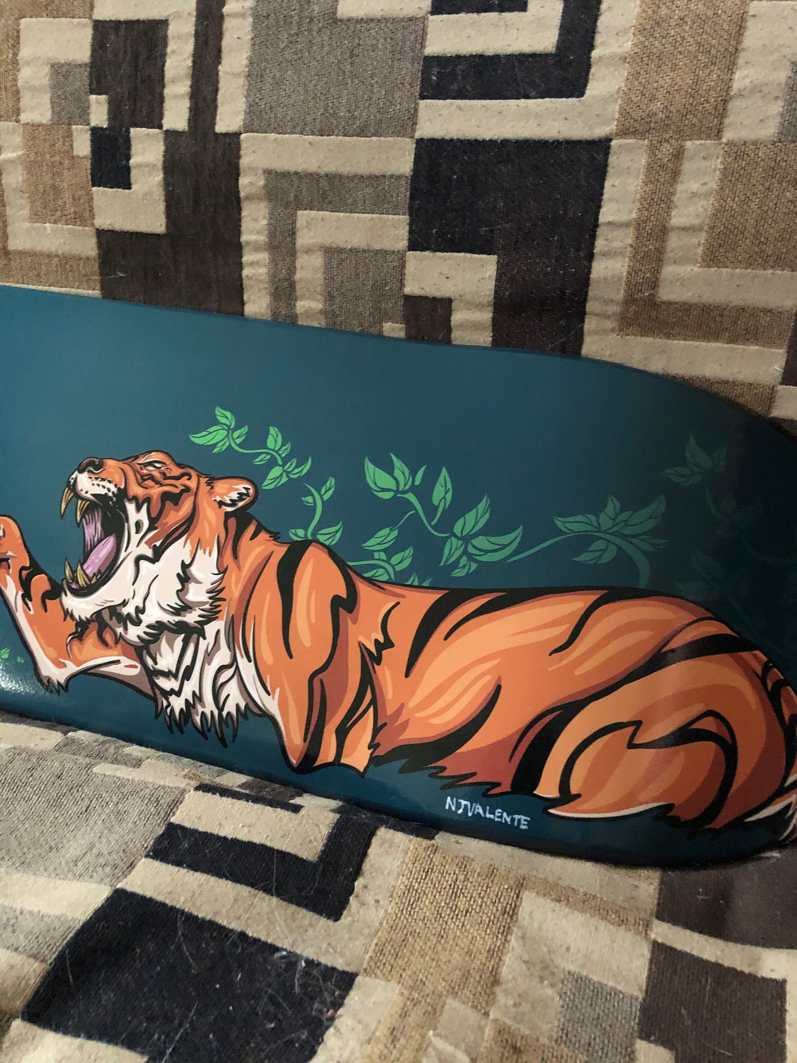 Original Vinyl Wrapped 3M Skateboard Tiger Animal Handmade Digital ...