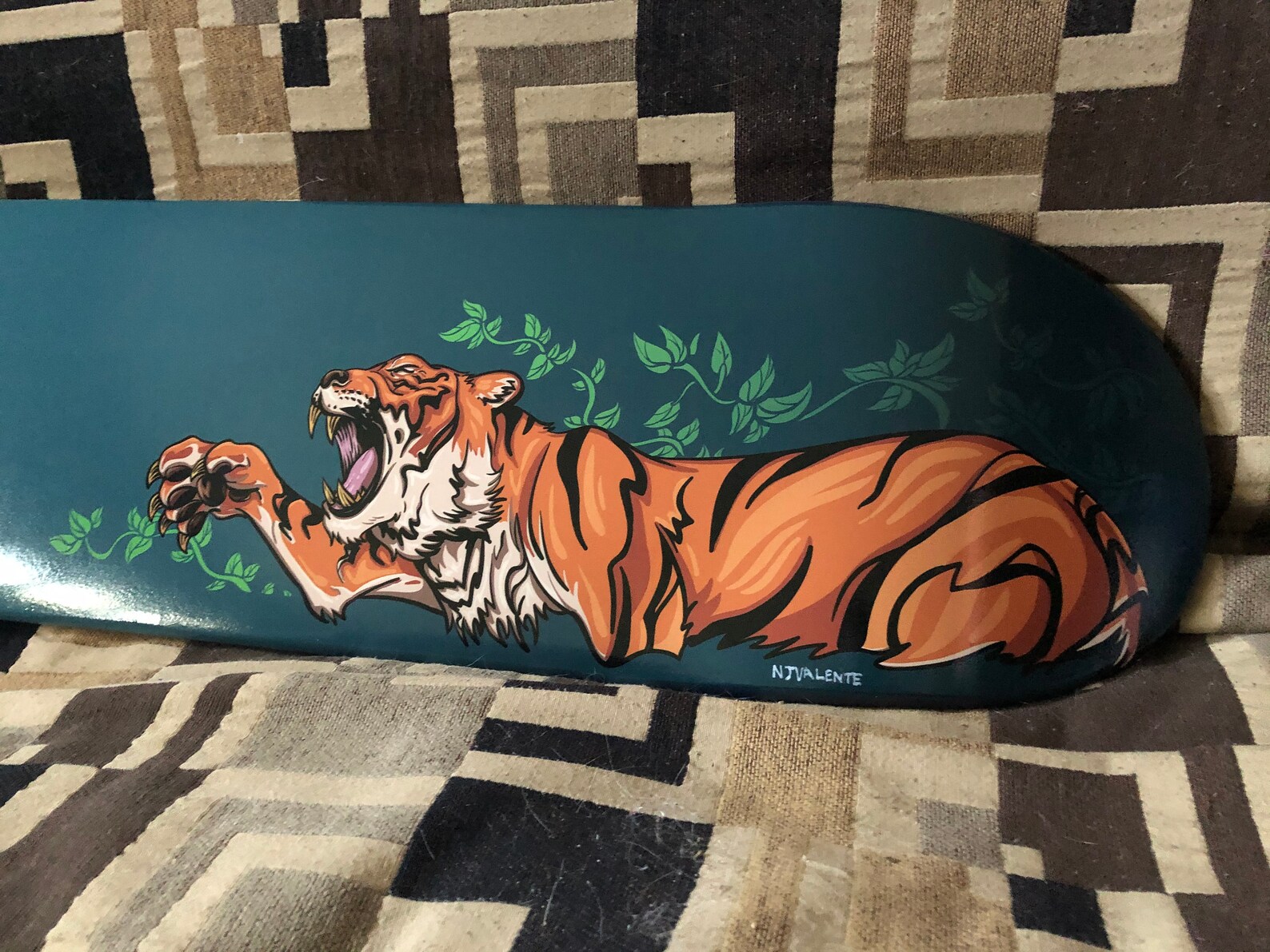 Original Vinyl Wrapped 3M Skateboard Tiger Animal Handmade Digital ...