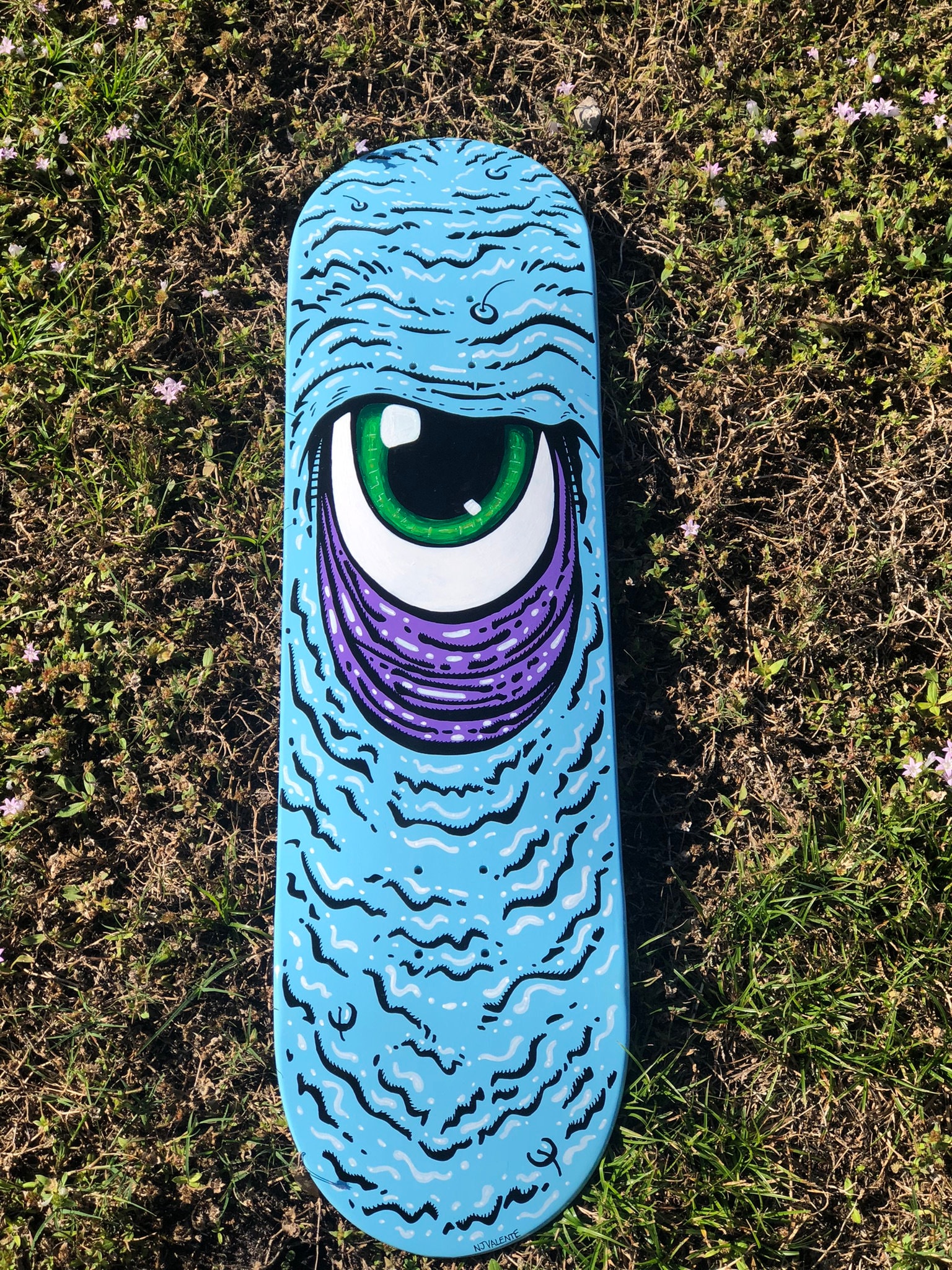 Funky Face Eyeball Hand Painted Skateboard Portrait Handmade | Etsy