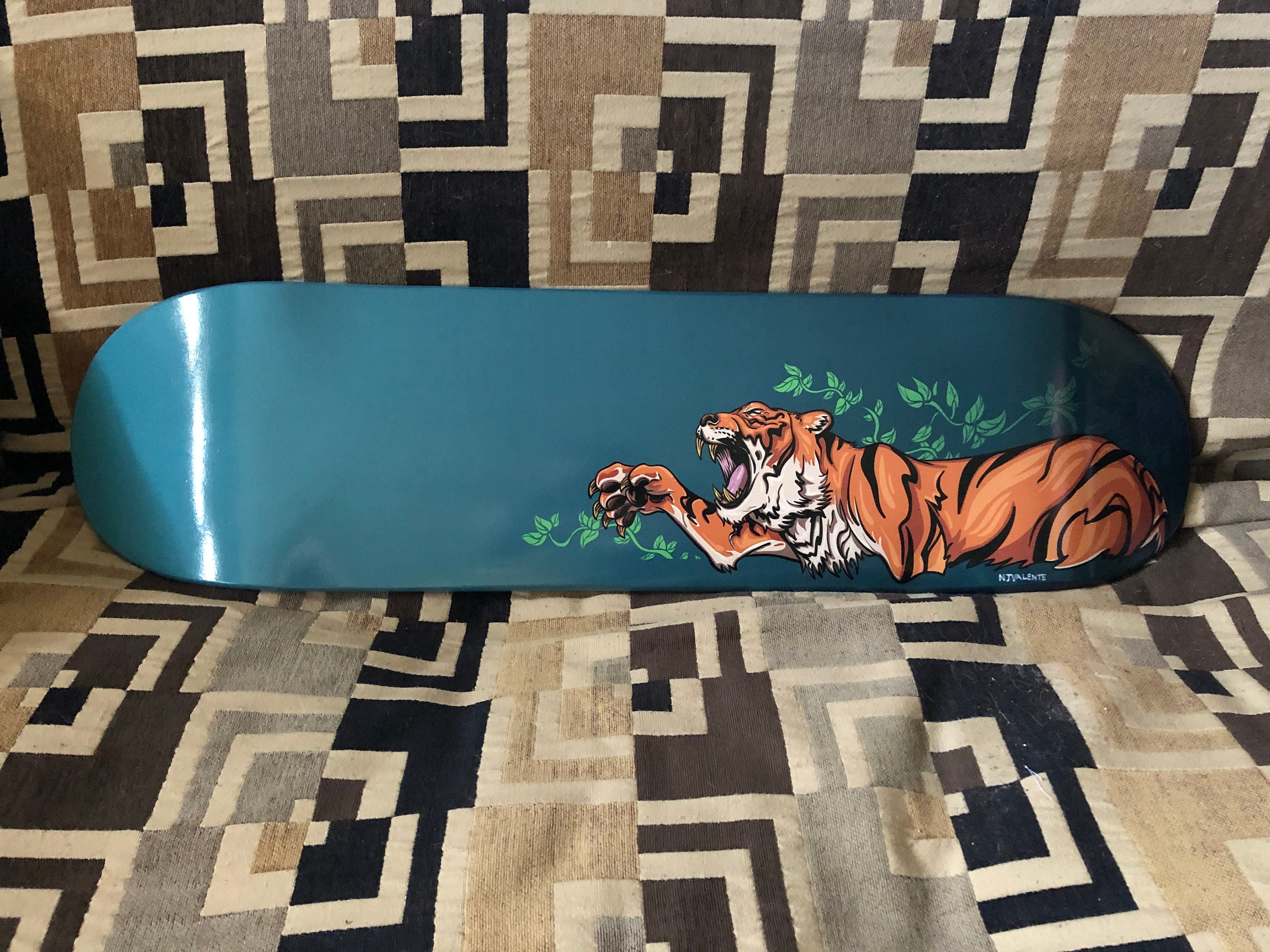 Original Vinyl Wrapped 3M Skateboard Tiger Animal Handmade Digital ...