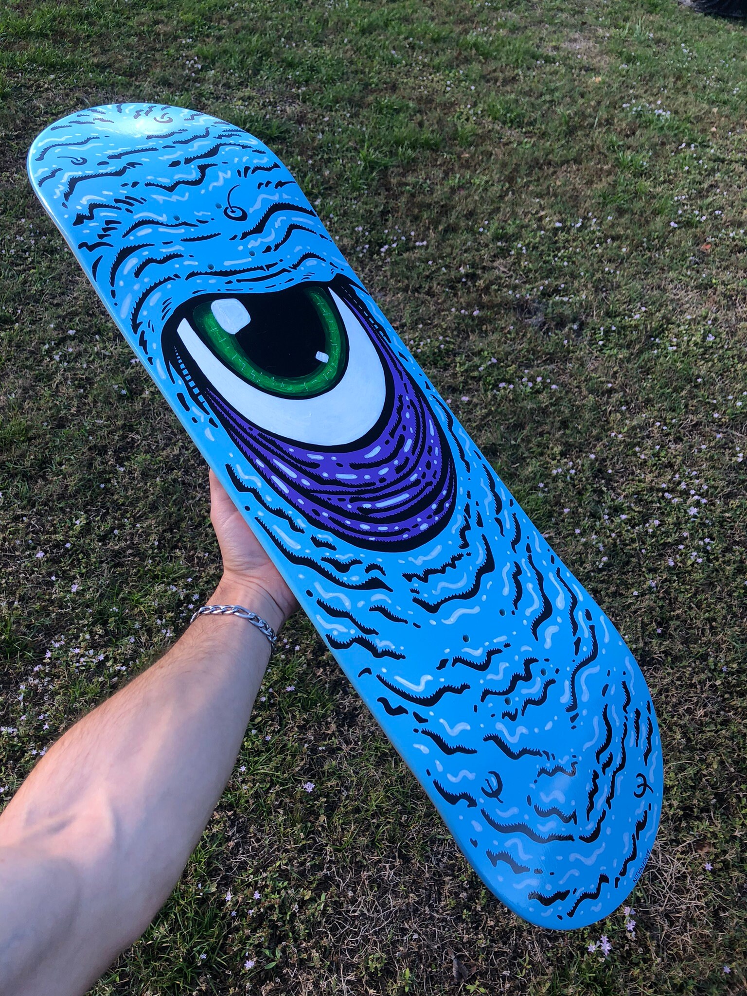 Funky Face Eyeball Hand Painted Skateboard Portrait Handmade | Etsy