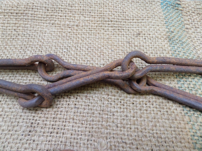 Antique Twisted Iron Chimney Chain With Hook Antique Vintage Hand ...