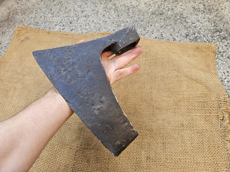 Vintage Antique Axe Head Goosewing Carpenter's Side Hewing Hatchet Wrought Iron Blacksmith Hand ...