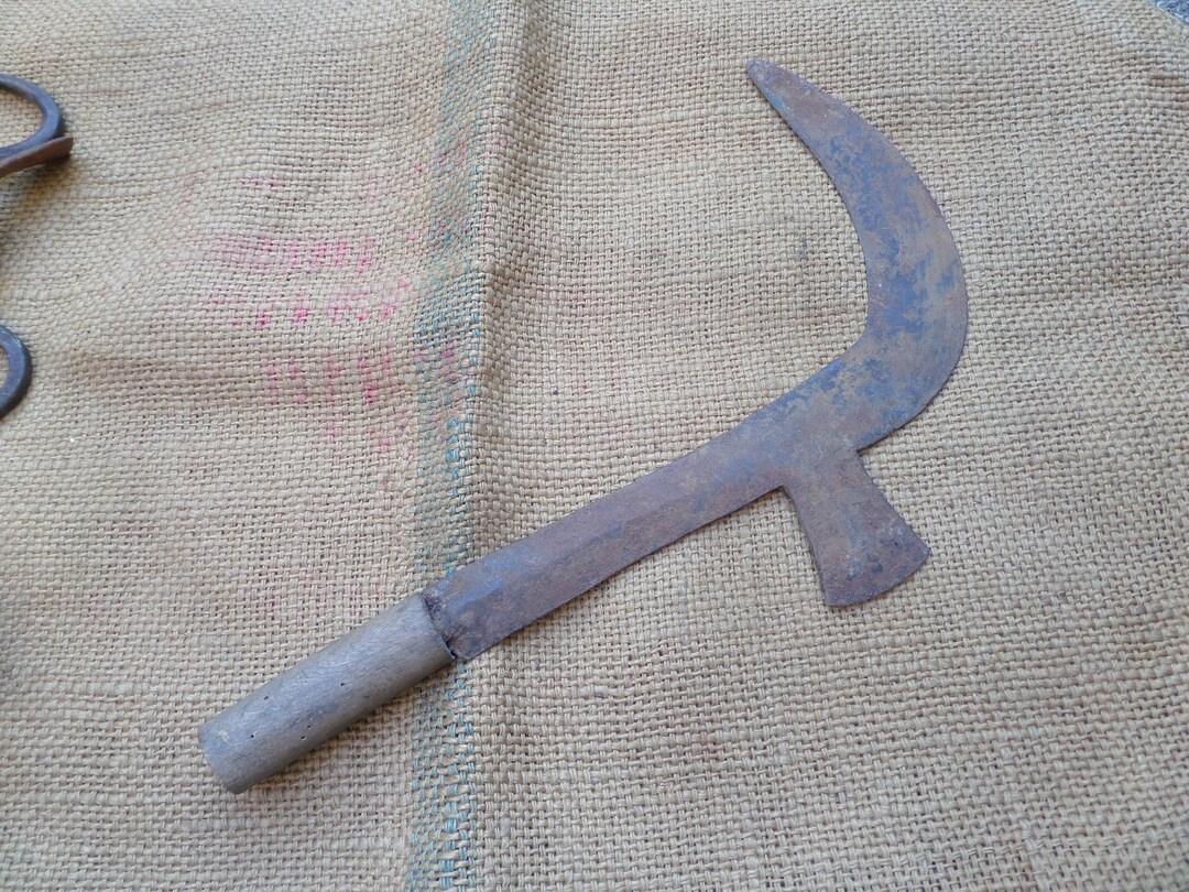 Vintage Antique Billhook Falx Axe Weapon Hand Made Forged Wrought Iron ...