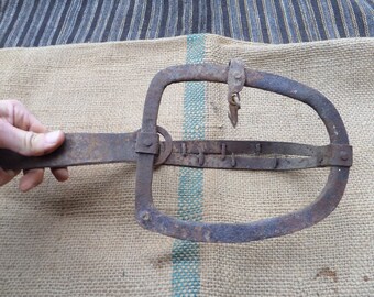 Antique Wolf Trap Wrought Iron Blacksmith Hand Forged 19th - Etsy