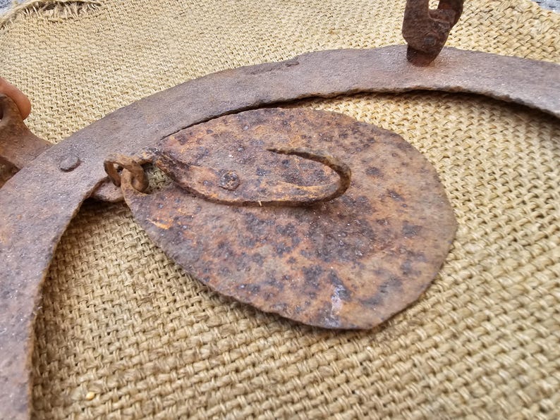 Antique 19th Century Vintage Animal Trap Wrought Iron Blacksmith Hand ...