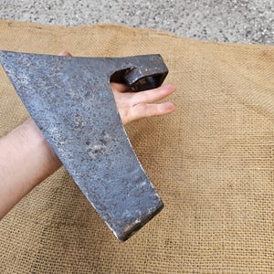 Vintage Antique Axe Head Goosewing Carpenter's Side Hewing Hatchet Wrought Iron Blacksmith Hand ...