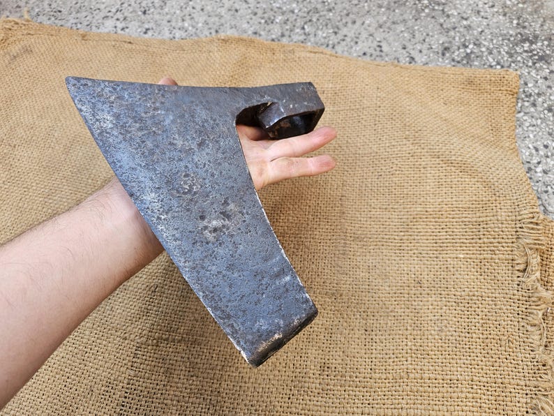 Vintage Antique Axe Head Goosewing Carpenter's Side Hewing Hatchet Wrought Iron Blacksmith Hand ...
