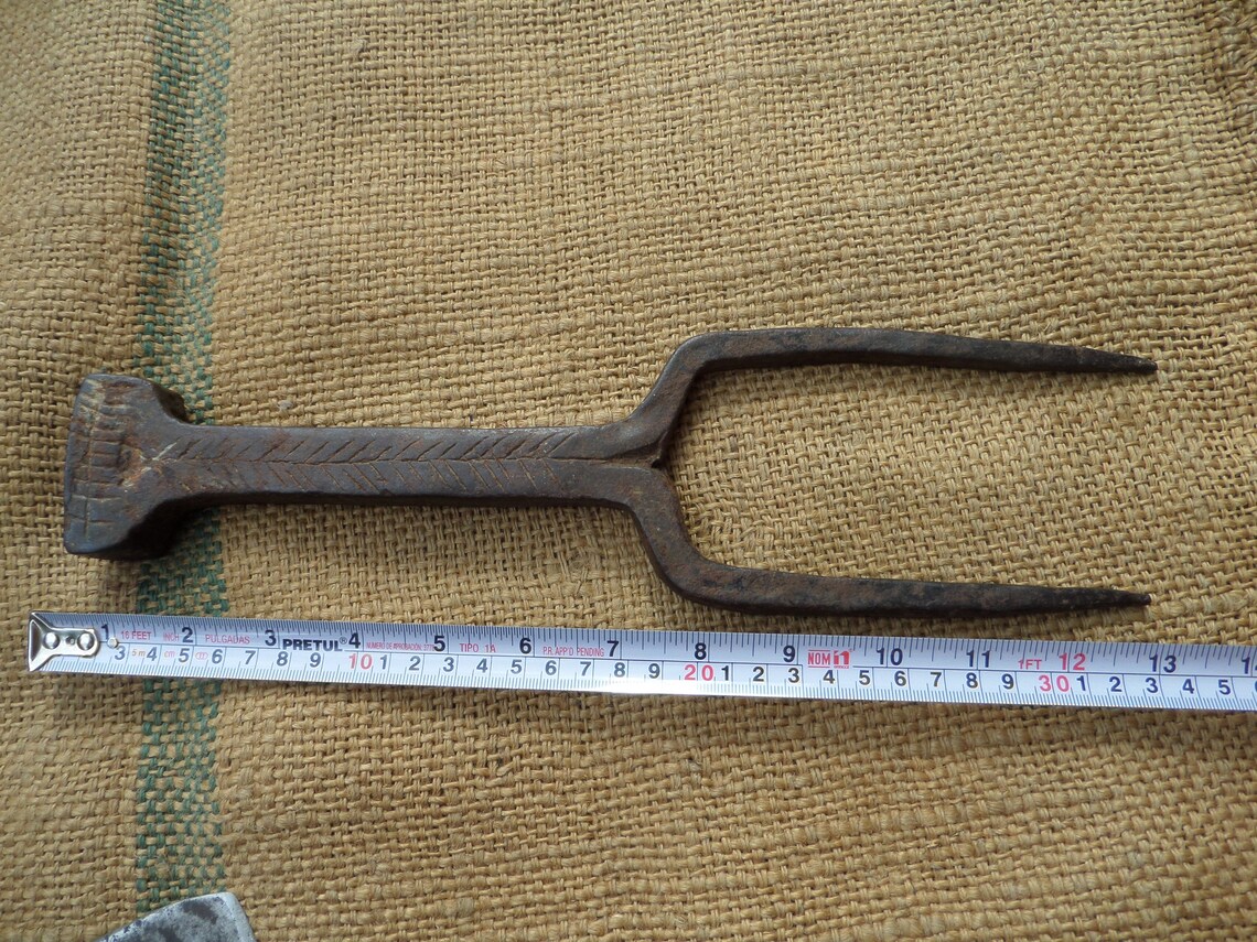 Decorated Sickle Peening Anvil Scythe Wrought Iron Vintage | Etsy