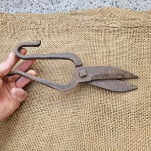 Rare Antique Blacksmith Hand Forged Tin Scissors Tinsmith Shears ...