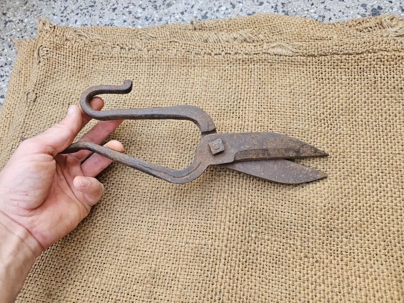 Rare Antique Blacksmith Hand Forged Tin Scissors Tinsmith Shears ...