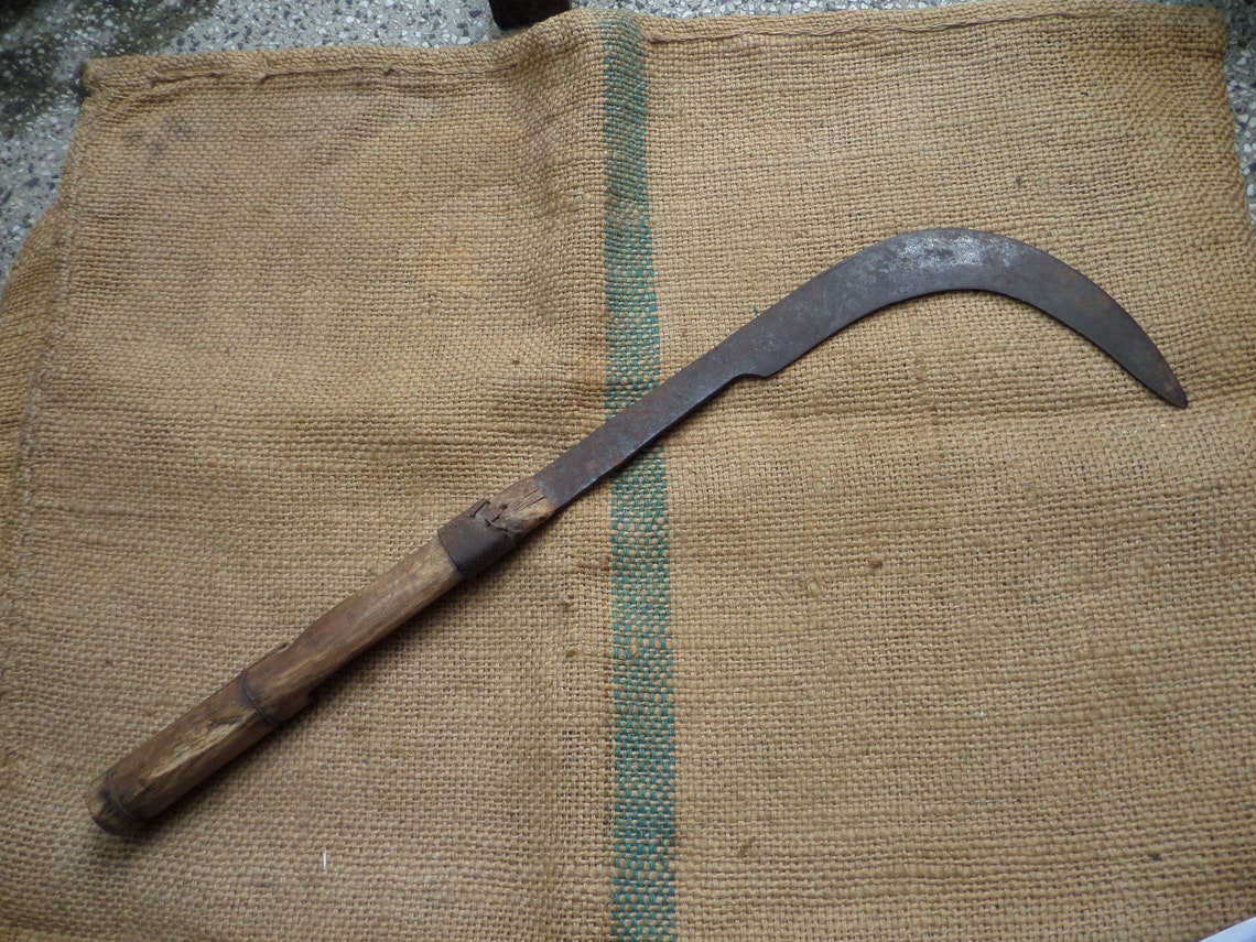 Vintage Antique Billhook Falx Axe Weapon Hand Made Forged Wrought Iron ...