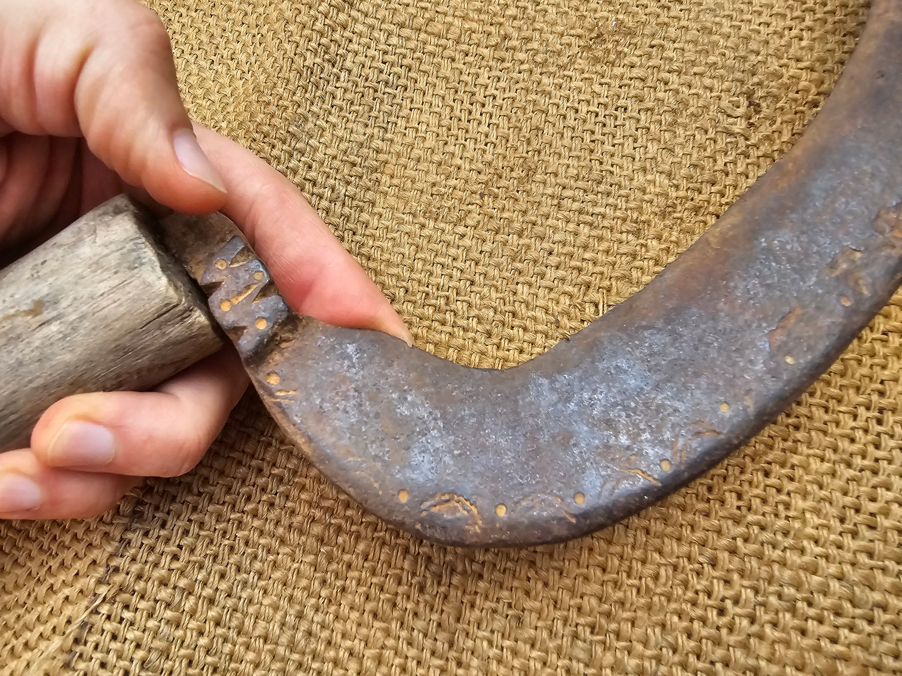 Antique Blacksmith Hand Forged Sickle Wrought Iron Vintage - Etsy