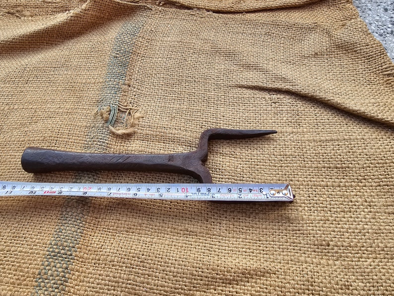 Decorated Sickle Peening Anvil Scythe Wrought Iron Vintage Antique 19th ...