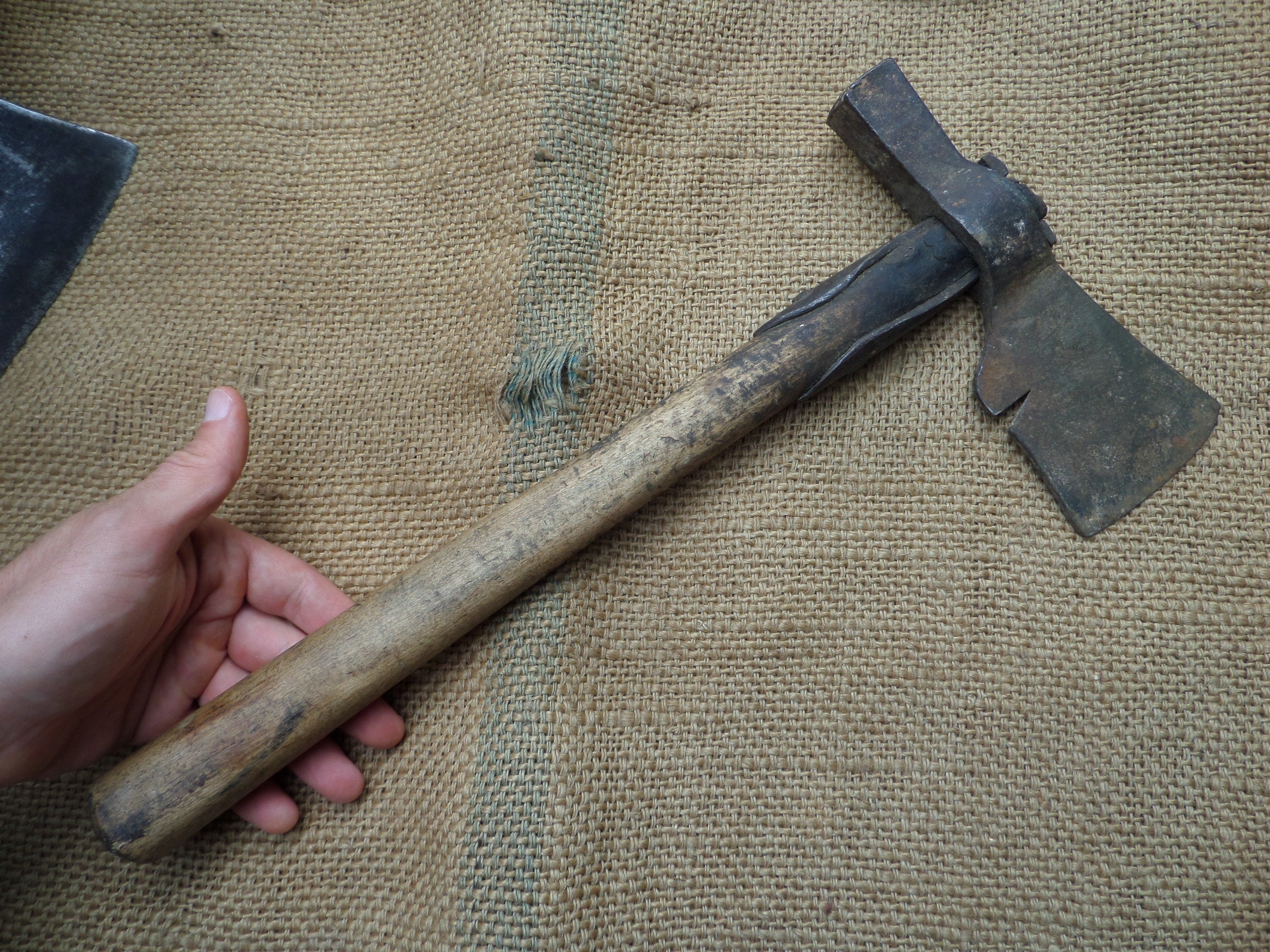 Small Engineer Axe Hatchet Hammer Military Vintage Antique Camping ...