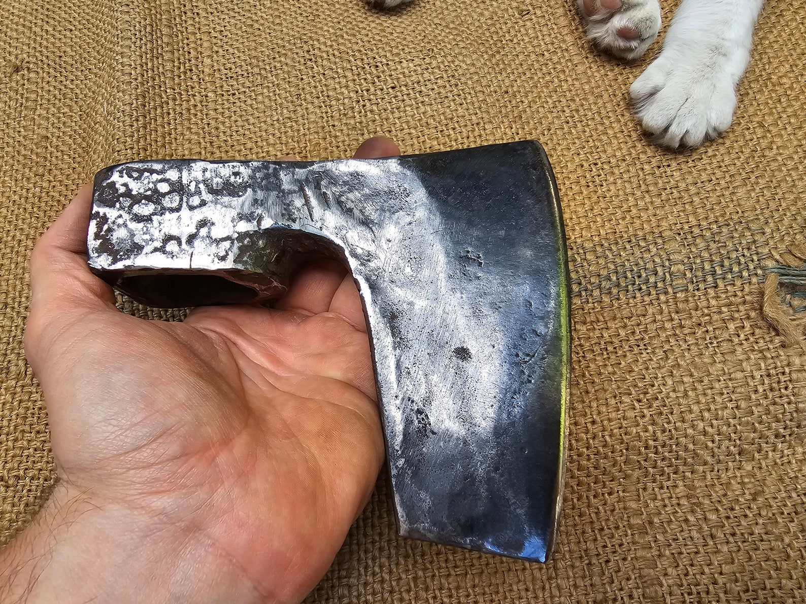 Vinage Hand Forged Bearded Axe Head Viking Hatchet Bushcraft Camping ...