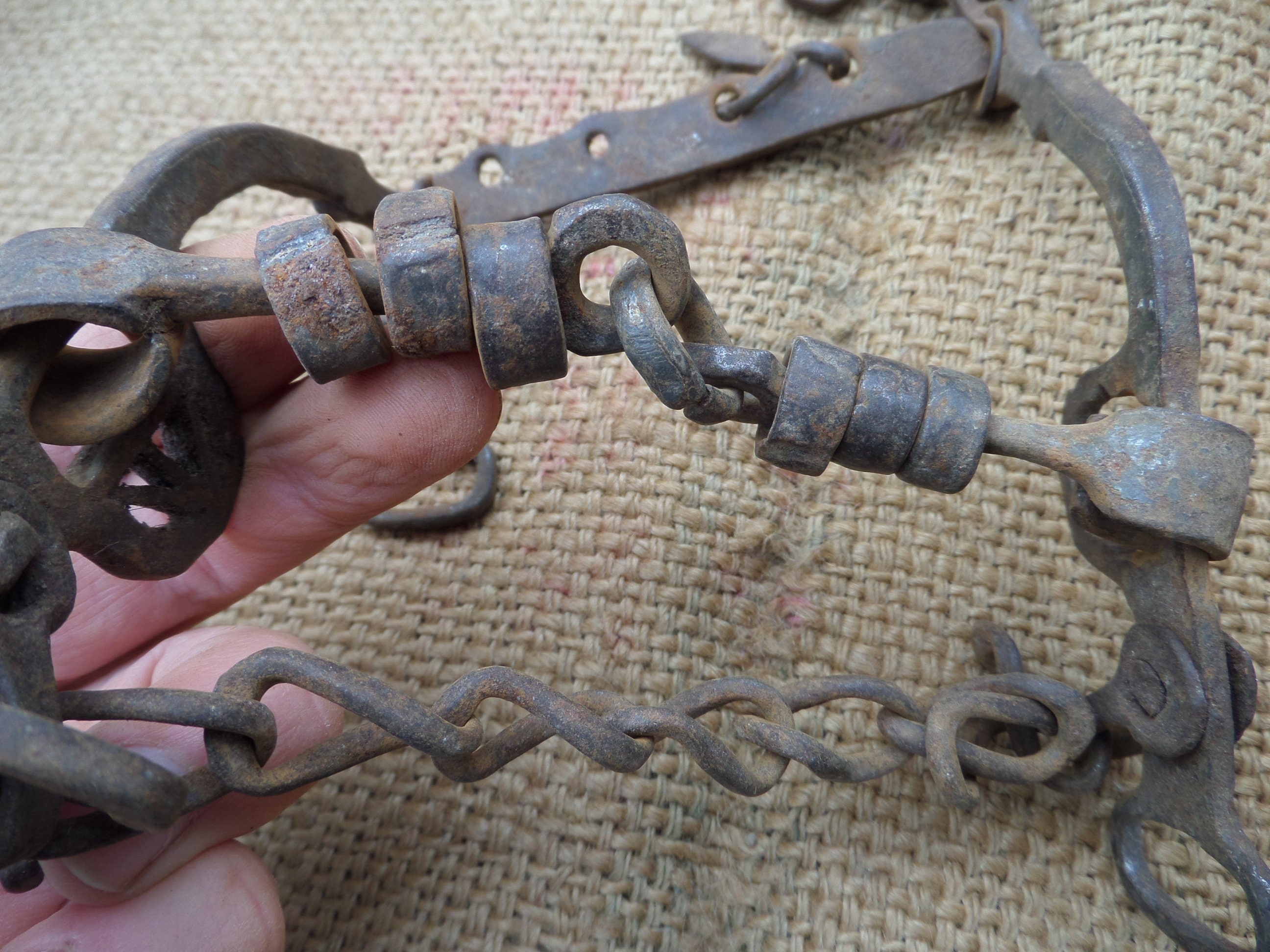 Antique Decorated Horse Harness Bit Ottoman Empire Hand Forged Iron ...