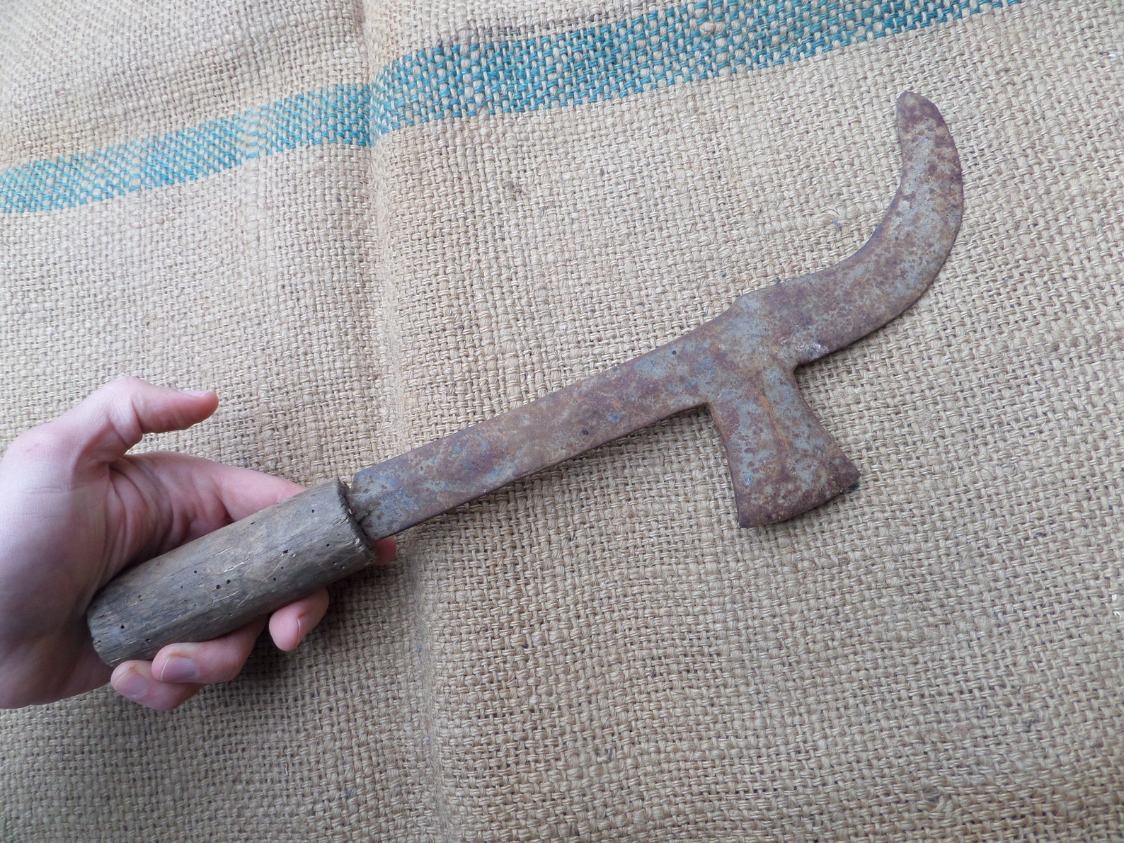 Vintage Antique Billhook Falx Axe Weapon Hand Made Forged Wrought Iron ...