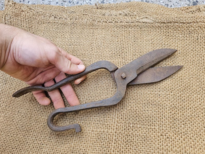 Rare Antique Blacksmith Hand Forged Tin Scissors Tinsmith Shears ...