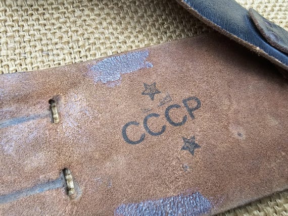 Rare Soviet USSR Military Leather Belt - Gem