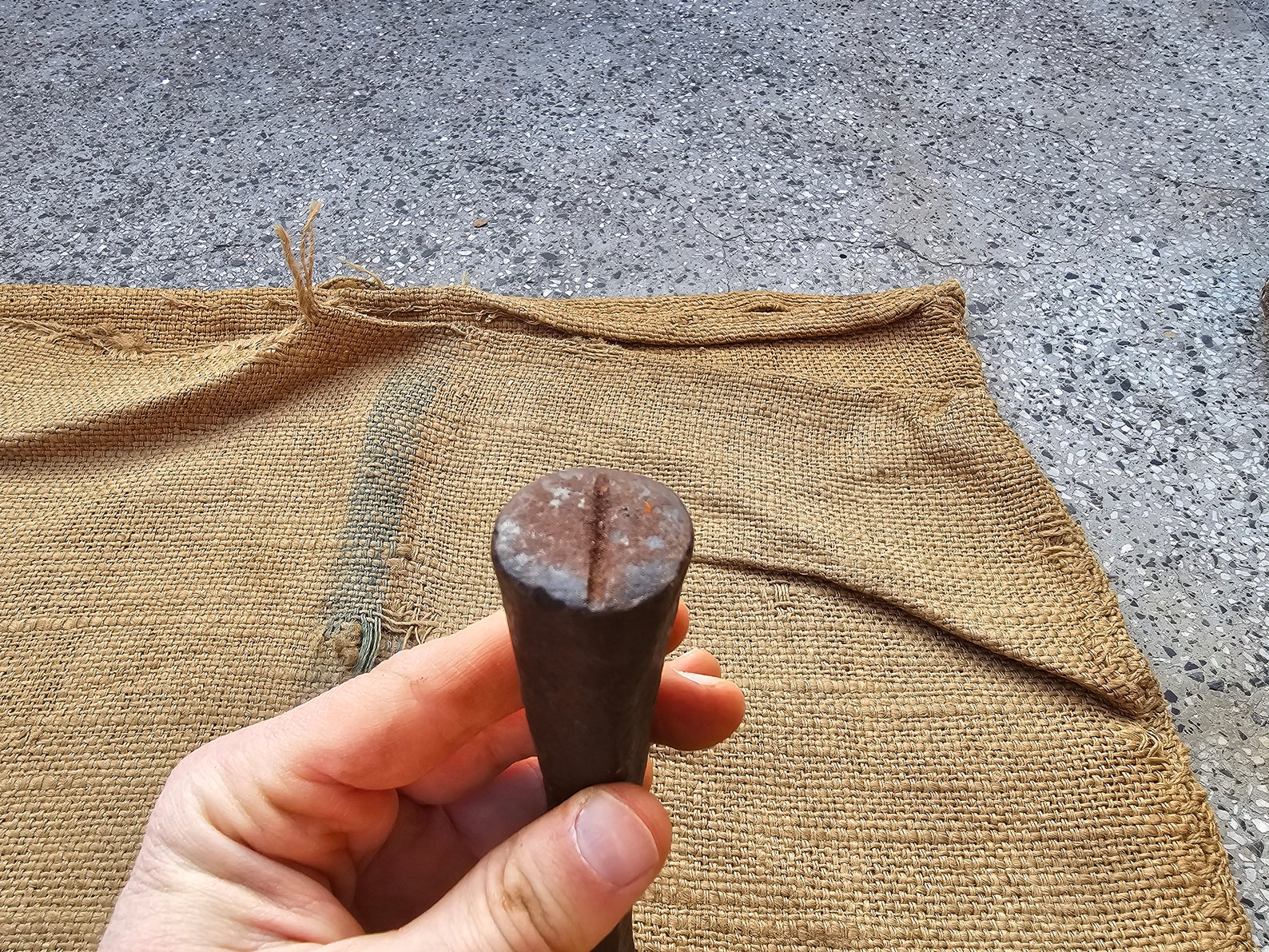 Decorated Sickle Peening Anvil Scythe Wrought Iron Vintage Antique 19th ...