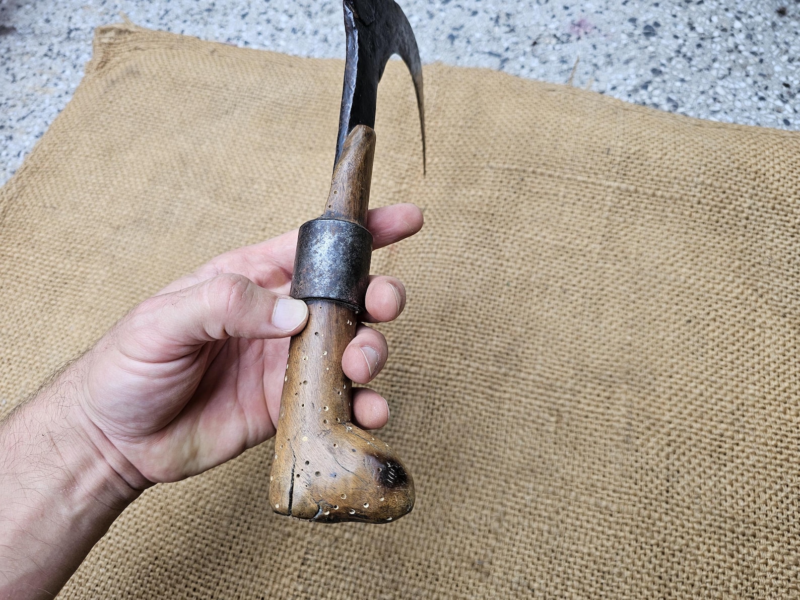 Small Antique Billhook Hand Forged Vintage Tool Axe Faschineknife - Etsy