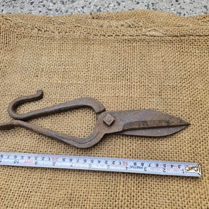 Rare Antique Blacksmith Hand Forged Tin Scissors Tinsmith Shears ...