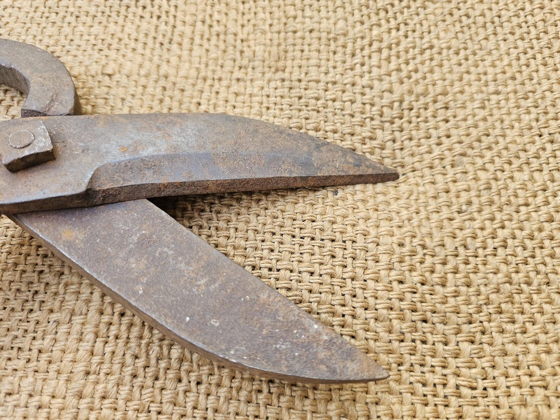 Rare Antique Blacksmith Hand Forged Tin Scissors Tinsmith Shears ...
