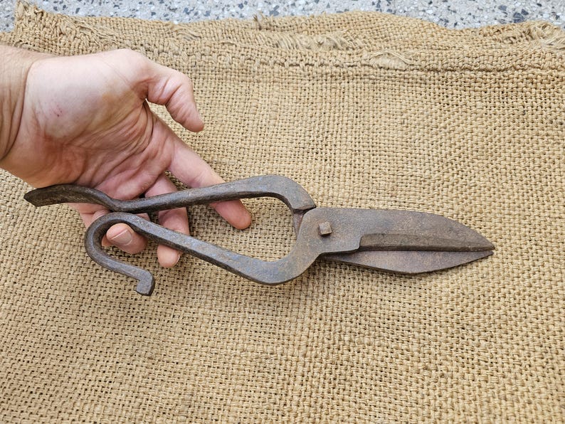 Rare Antique Blacksmith Hand Forged Tin Scissors Tinsmith Shears ...