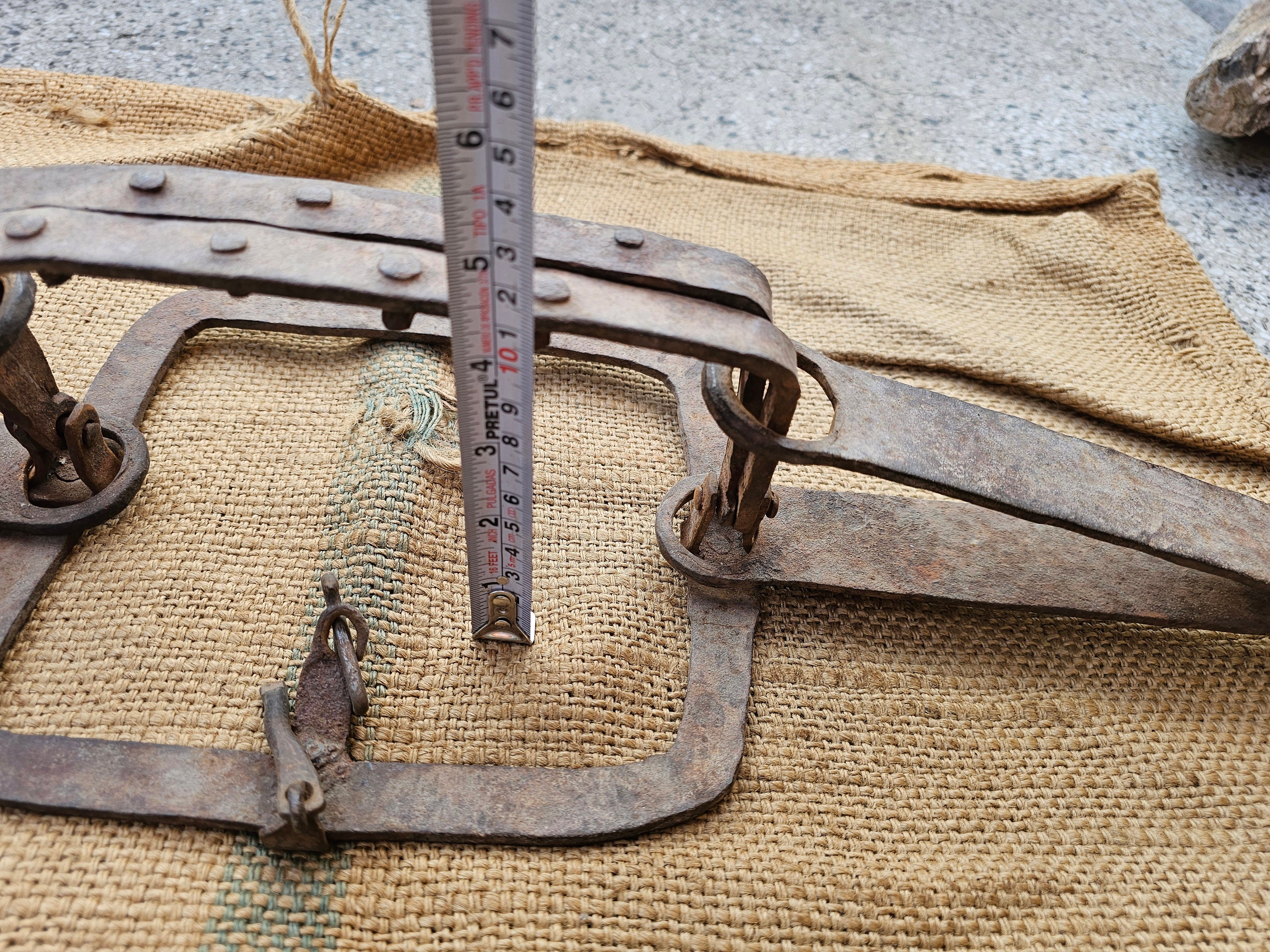 WOLF Trap Animal Jaw Trap Blacksmith Hand Forged Antique Vintage - Etsy