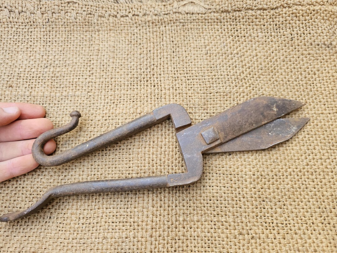 Rare Antique Blacksmith Hand Forged Tin Scissors Tinsmith Shears ...
