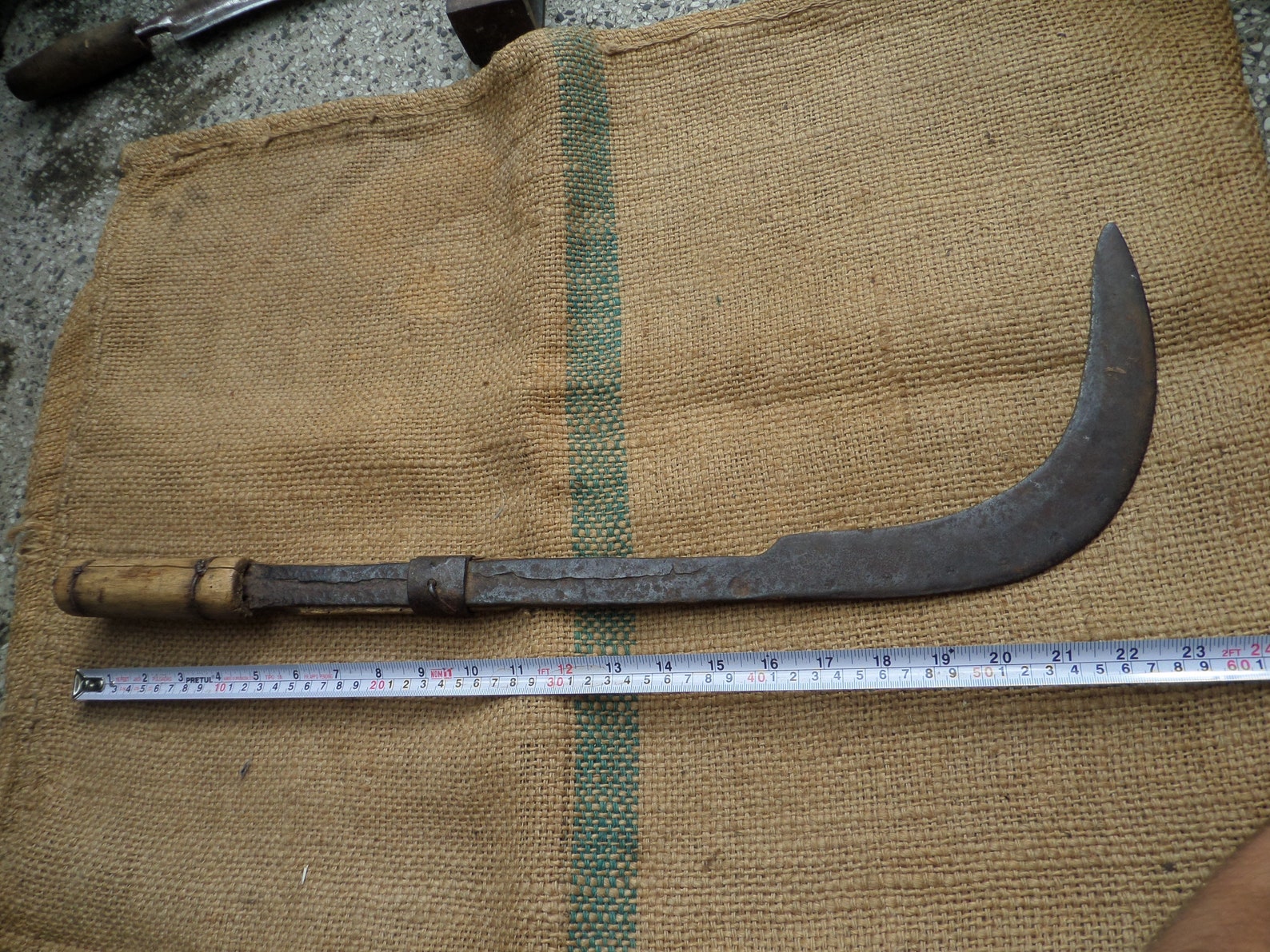 Vintage Antique Billhook Falx Axe Weapon Hand Made Forged Wrought Iron ...