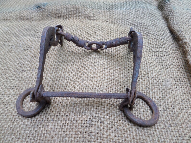 Antique Decorated Horse Harness Bit Ottoman Empire Hand Forged Iron ...