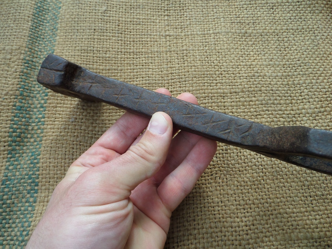 Decorated Sickle Peening Anvil Scythe Wrought Iron Vintage | Etsy