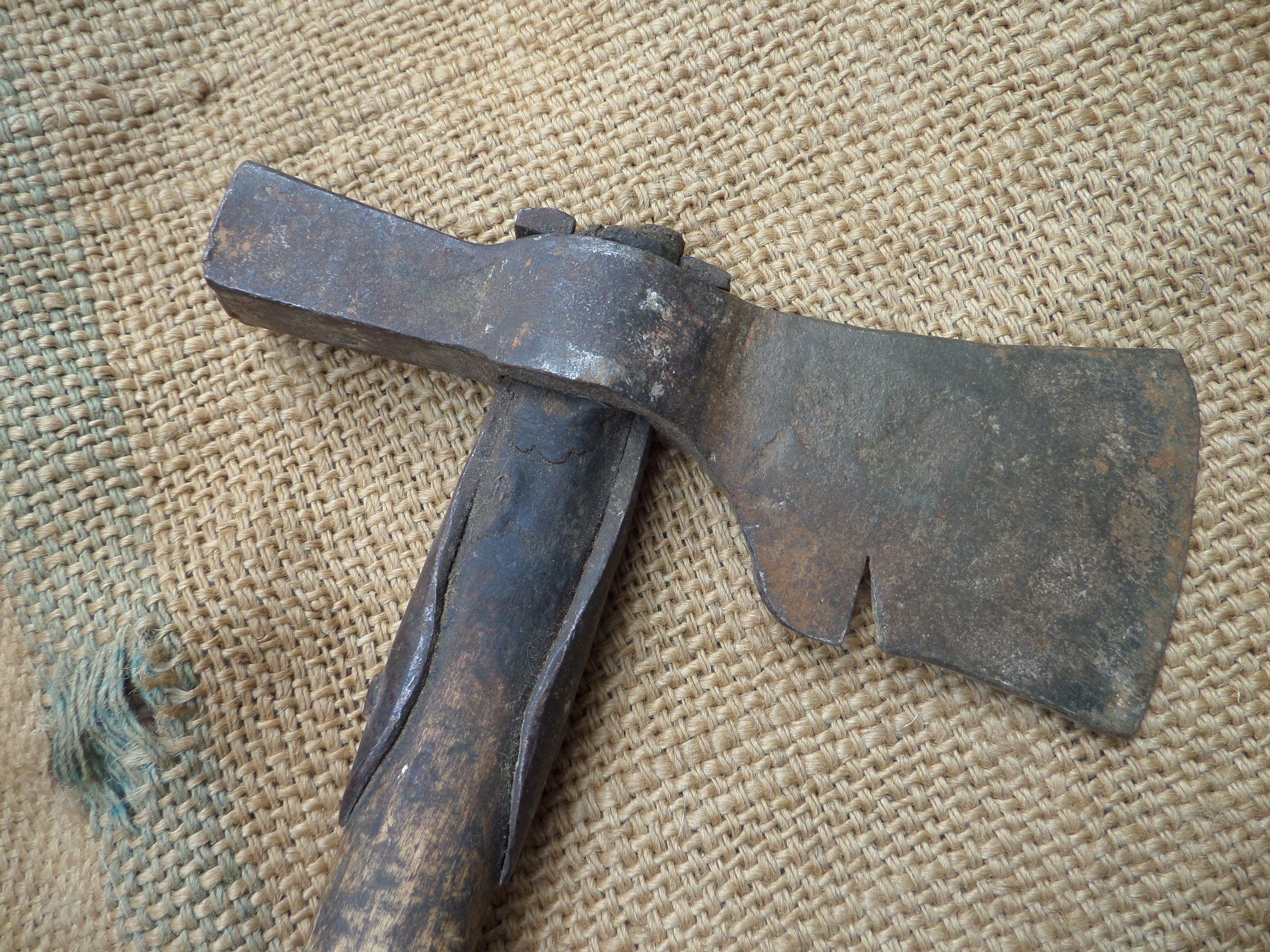 Small Engineer Axe Hatchet Hammer Military Vintage Antique Camping ...