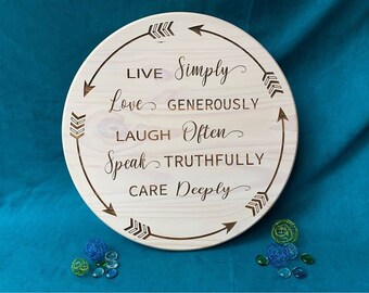 Wood Lazy Susan Engraved - Etsy