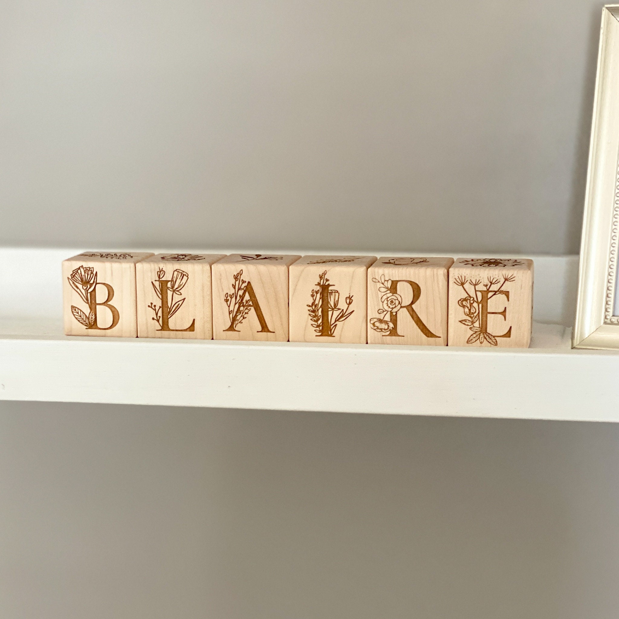 Floral Wood Blocks 1.75 Solid Maple Hardwood - Etsy