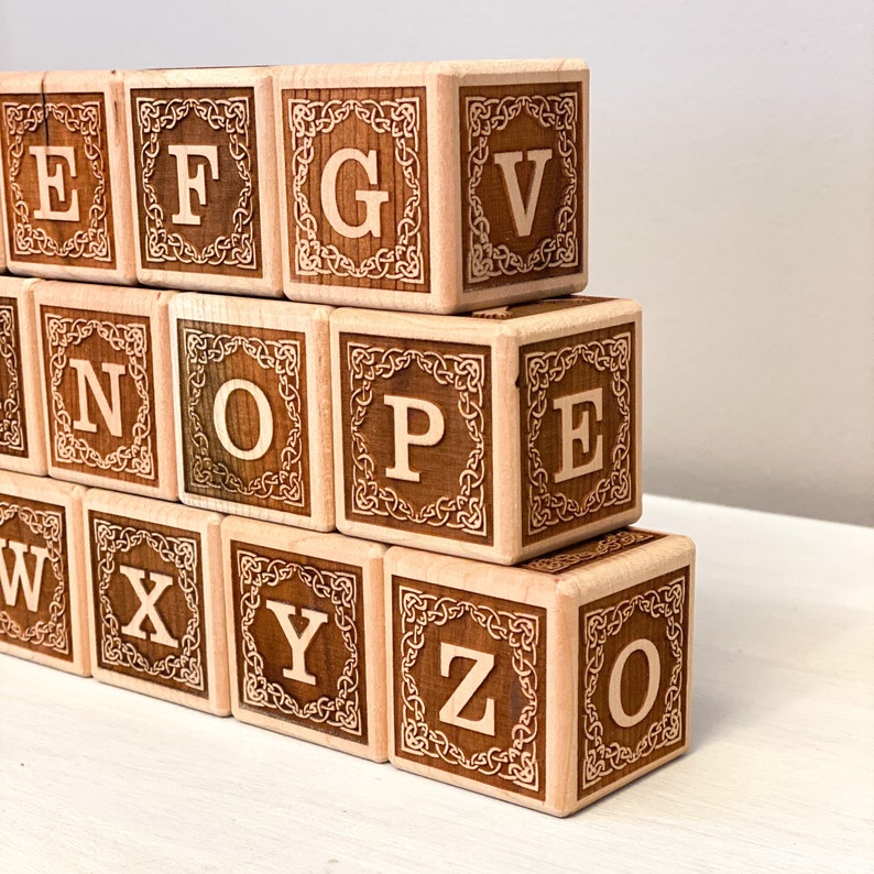 Animal and ABC Wooden Blocks 26 Alphabet Blocks Wooden | Etsy