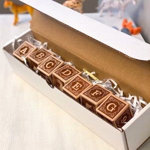 Animal and ABC Wooden Blocks | 7 Alphabet Blocks | Wooden Animal Blocks ...