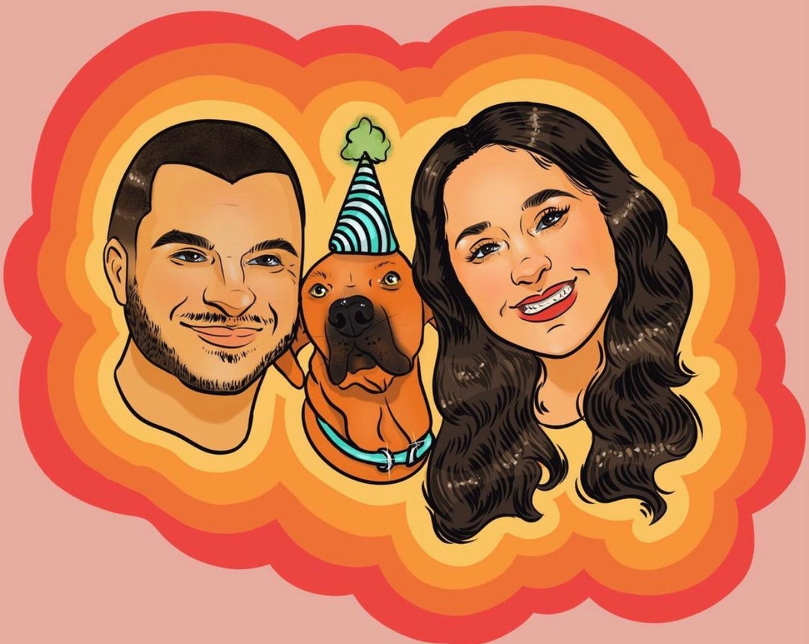 CUSTOM DIGITAL PORTRAITS - Great Personalized Gift - Couples Portrait ...