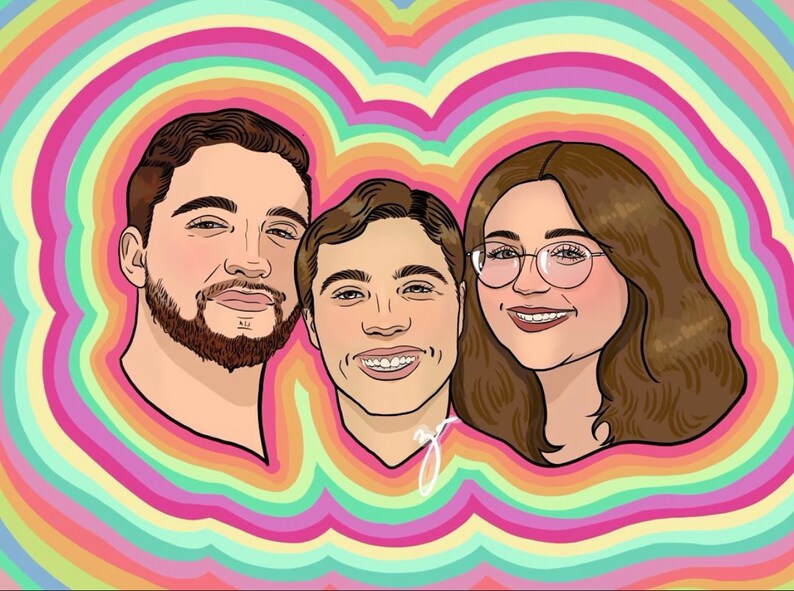 CUSTOM DIGITAL PORTRAITS - Great Personalized Gift - Couples Portrait ...