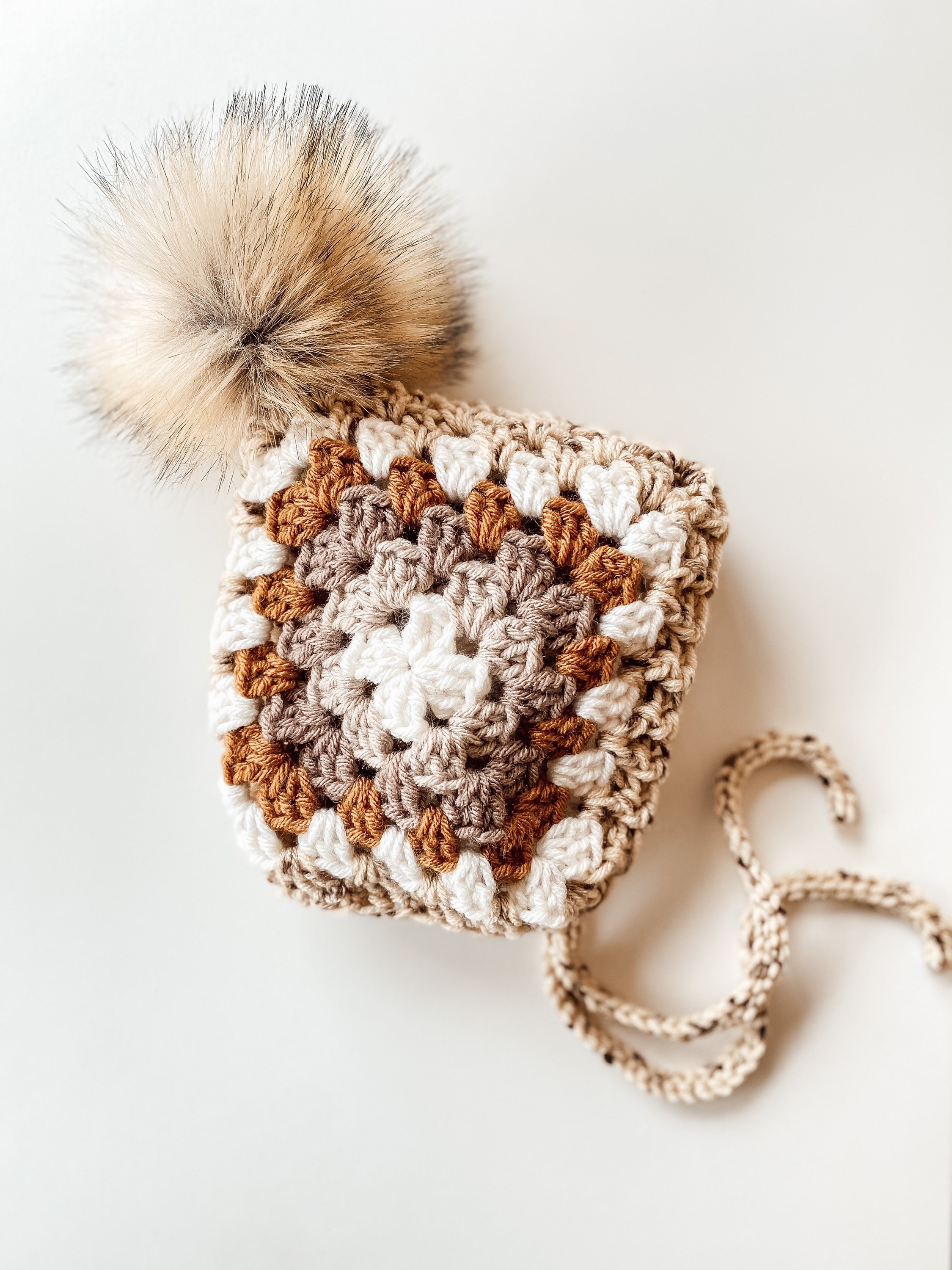 Granny Square Bonnet for Baby / Boho Style Baby Bonnet Hat / - Etsy