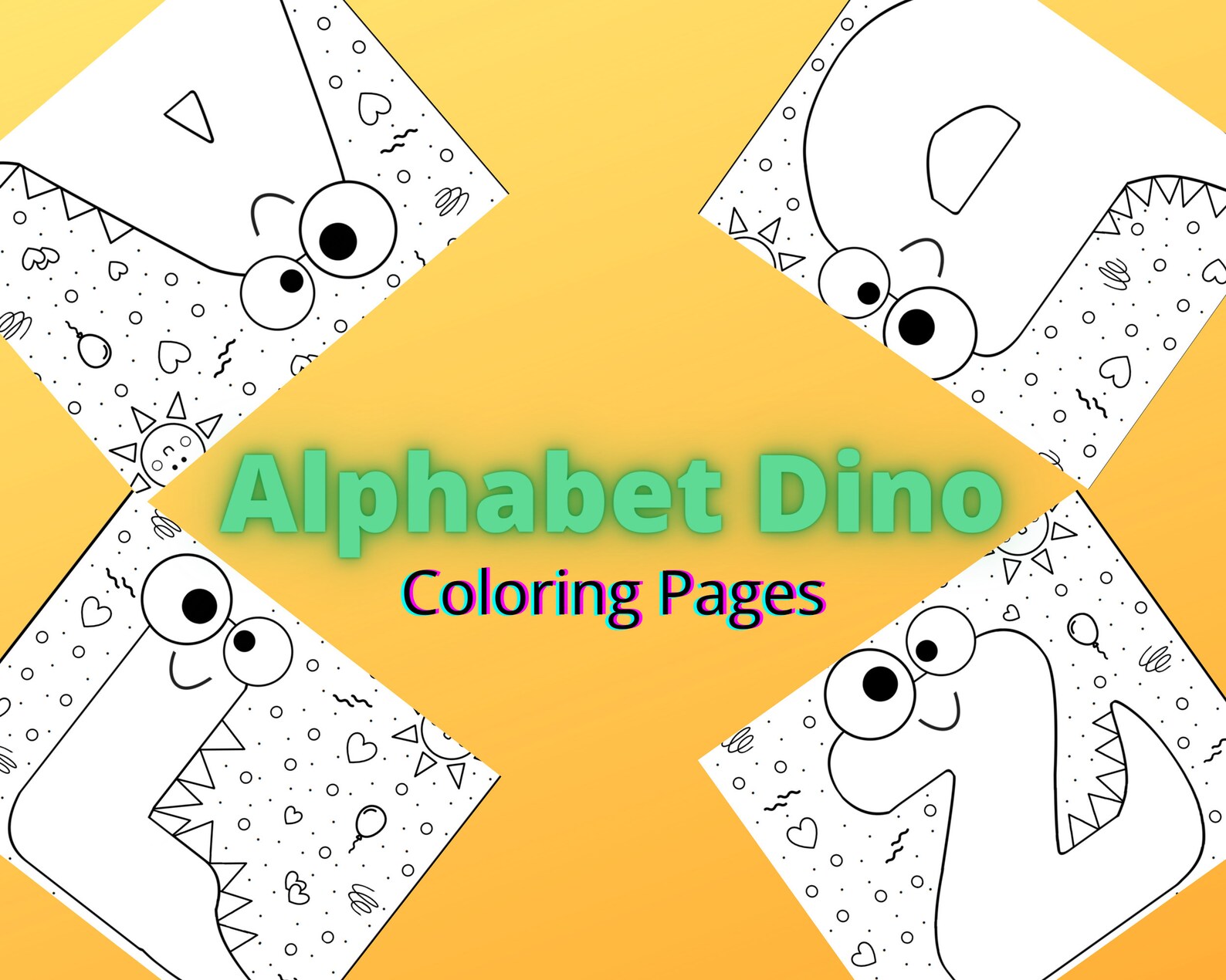Digital Alphabet Coloring Pages Dinosaurs Edition - Etsy