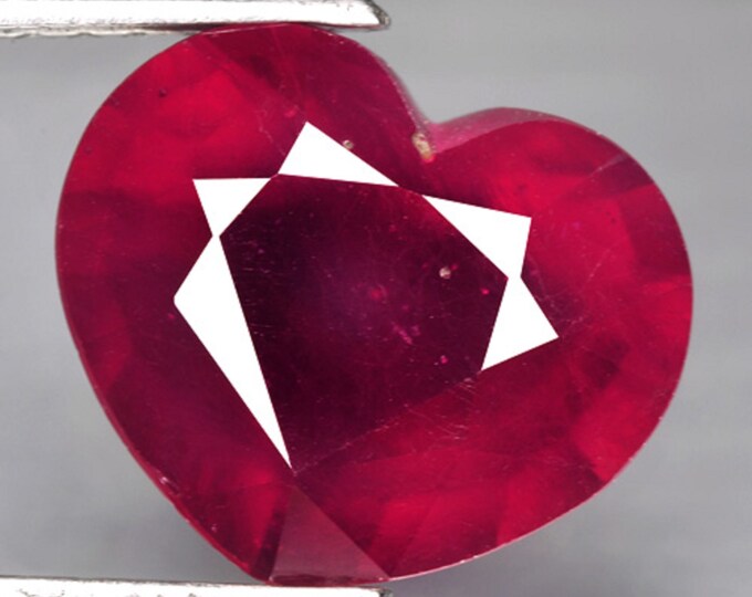 NATURAL RUBY 10mm HEART Cut Loose Gemstones! 5.150cts & 10mm - Red ...