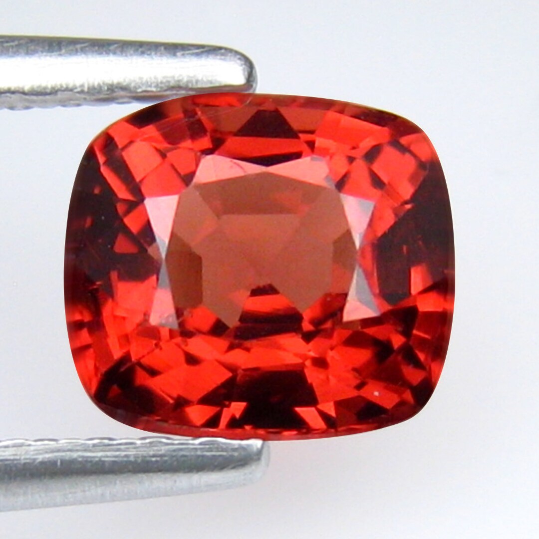 1.20 Ct Natural Red Orange Spinel Gemstone: Cushion Cut, Untreated - Etsy