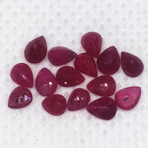Natural Ruby Pear Cut 4mm Calibration Size Gemstones for Jewelry ...
