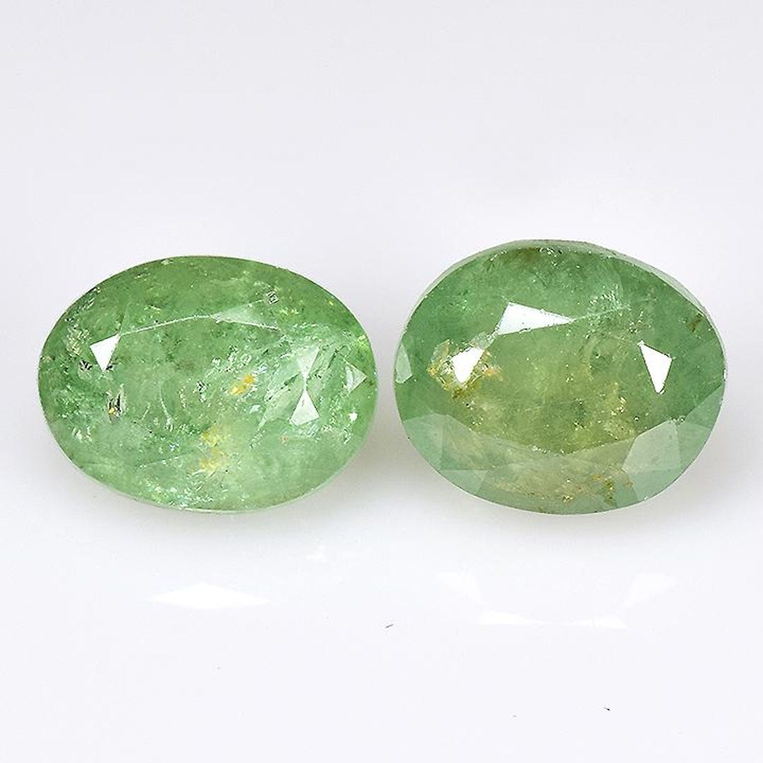 2.00 Ct & 6x5 Mm_ NATURAL DEMANTOID GARNET GEMSTONES_ Greenish Yellow ...